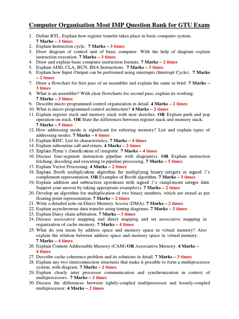 CO IMP Questions | PDF | Cpu Cache | Integrated Circuit