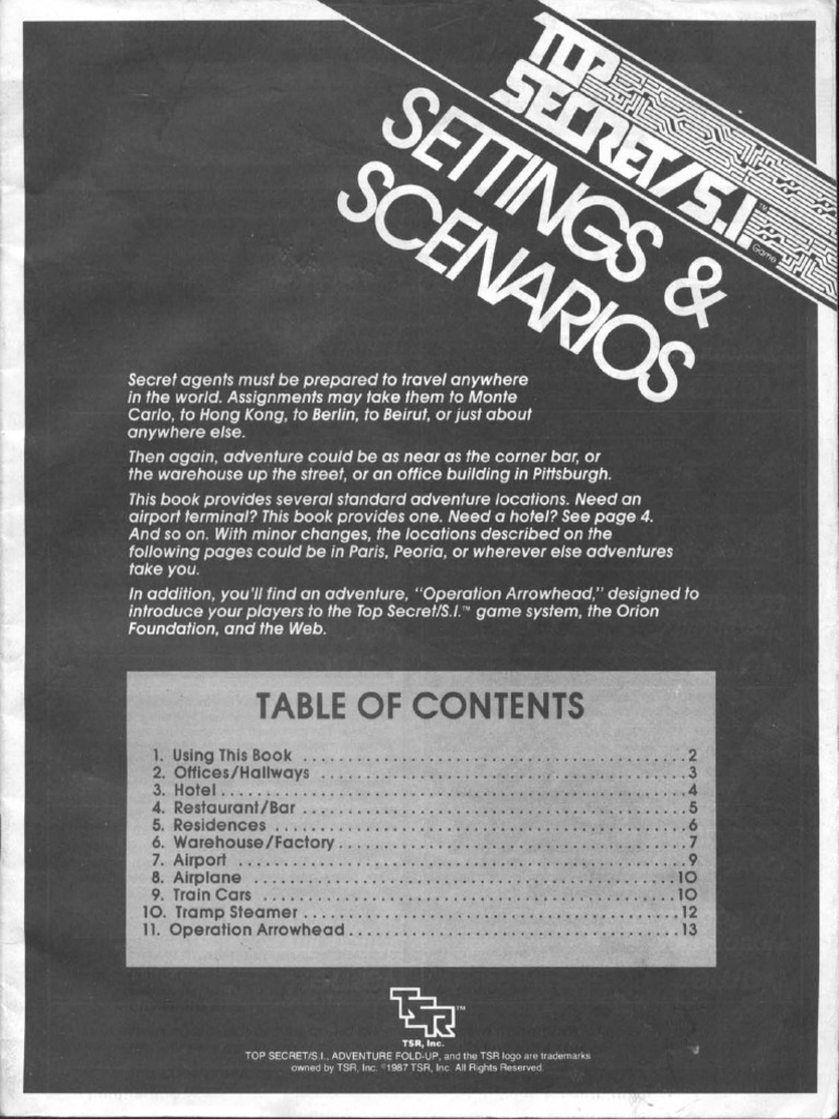 Top Secret - Settings & Scenarios (Boxed Set) | PDF