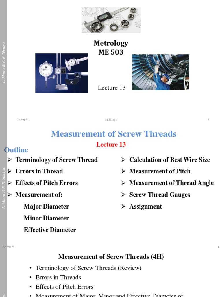 Metrology Chapter 13 | PDF | Screw | Equipment