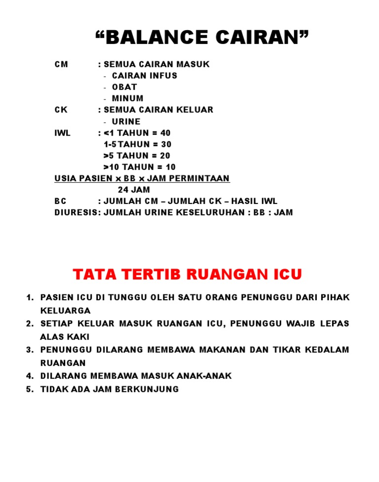 Balance Cairan | PDF