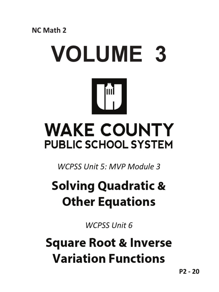 Volume 3 Math 2 Book 2020 Distilled | PDF | Quadratic Equation | Creative Commons