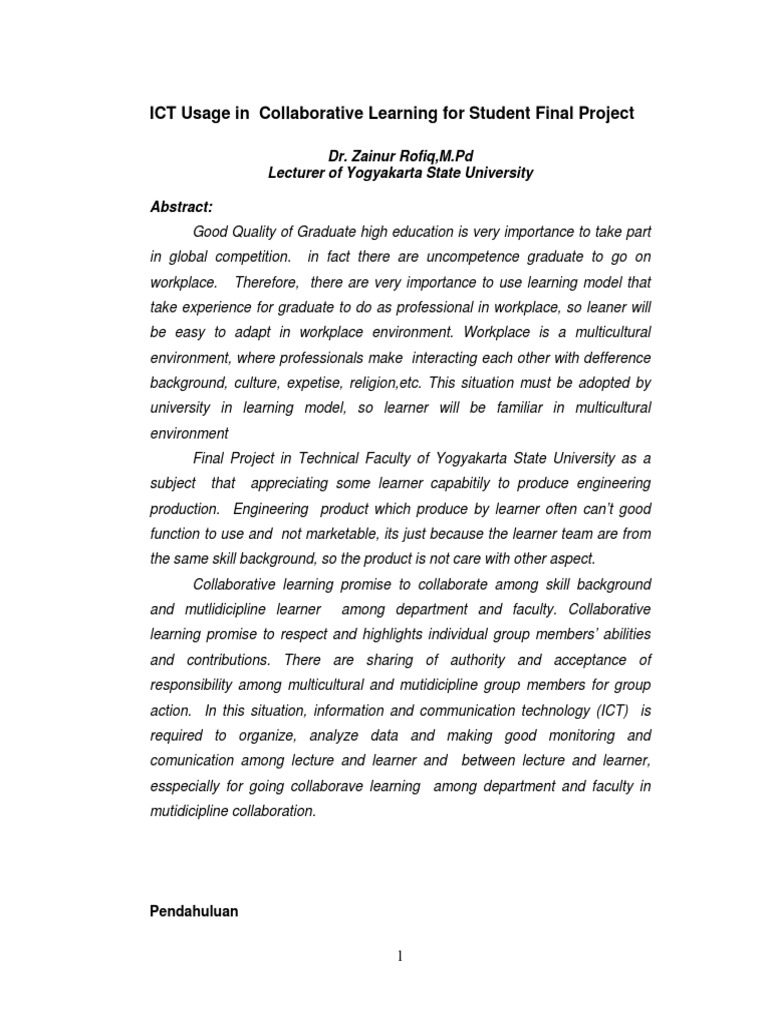 ICT Usage in Collaborative Learning | PDF | Educational Technology ...