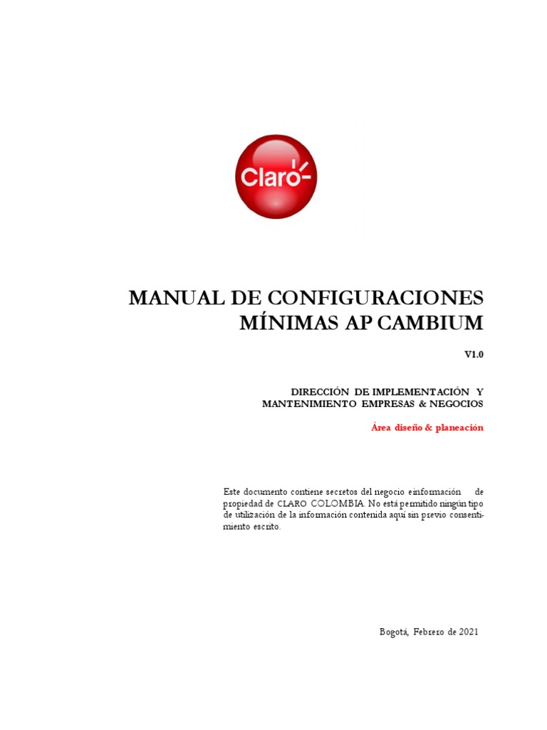Configuracion de AP Cambium Proyecto MinTic - v4-2 | PDF | Hogar, jardinería y bricolaje ...