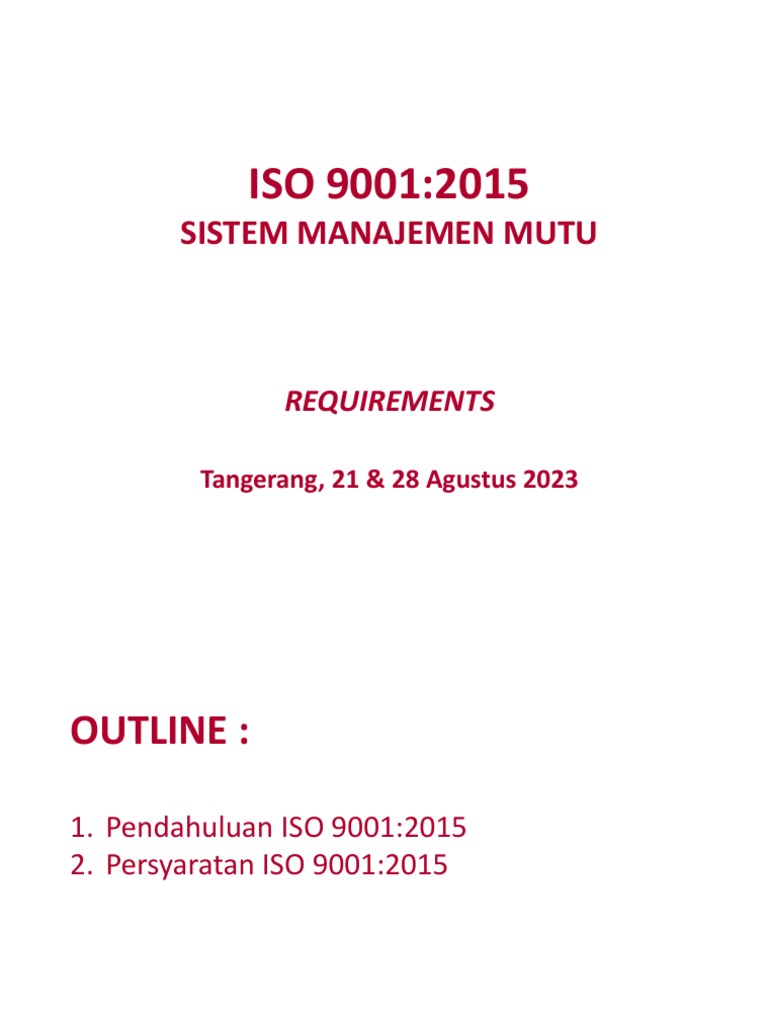 Persyaratan ISO 9001-2015 | PDF