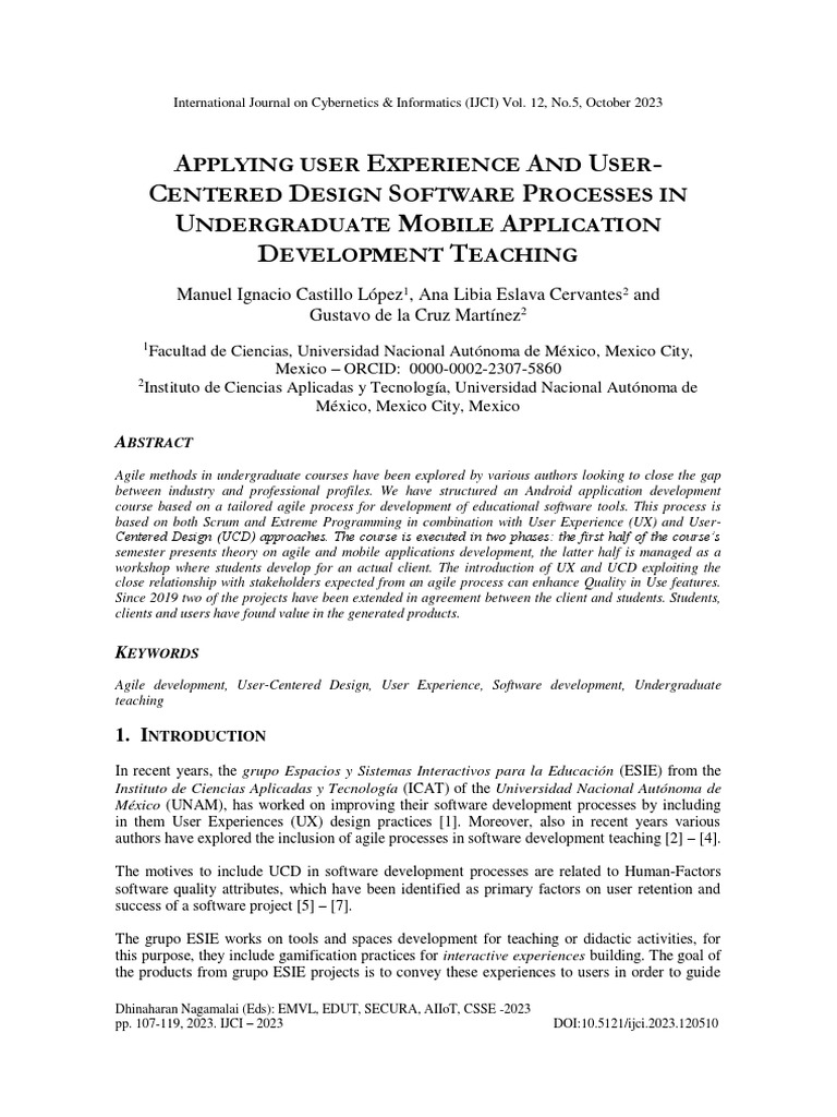 Applying User Experience and Usercentered Design Software Processes in ... Applying User Experience and Usercentered Design Software Processes in ...