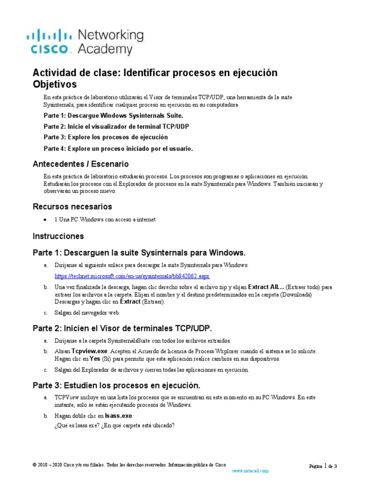 3.0.3-Class-Activity - Identify-Running-Processes - es-XL | PDF