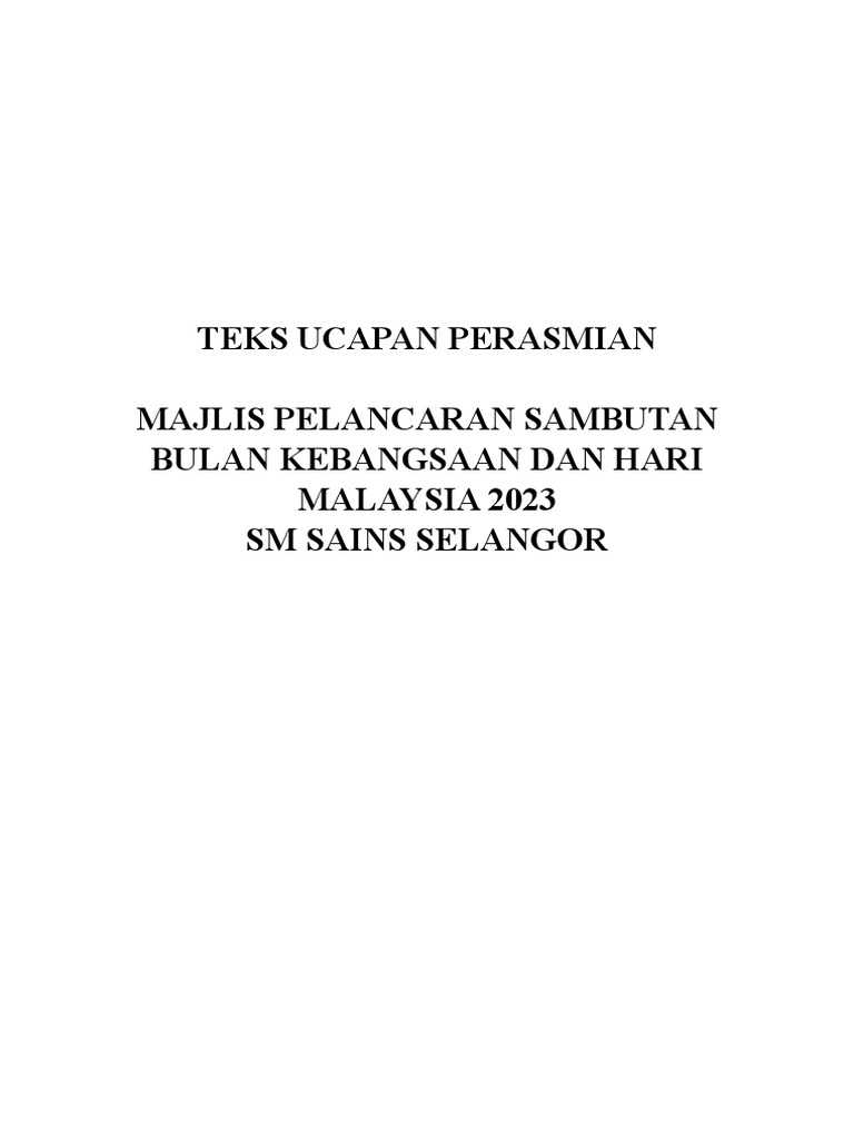 Ucapan Perasmian Pelancaran | PDF
