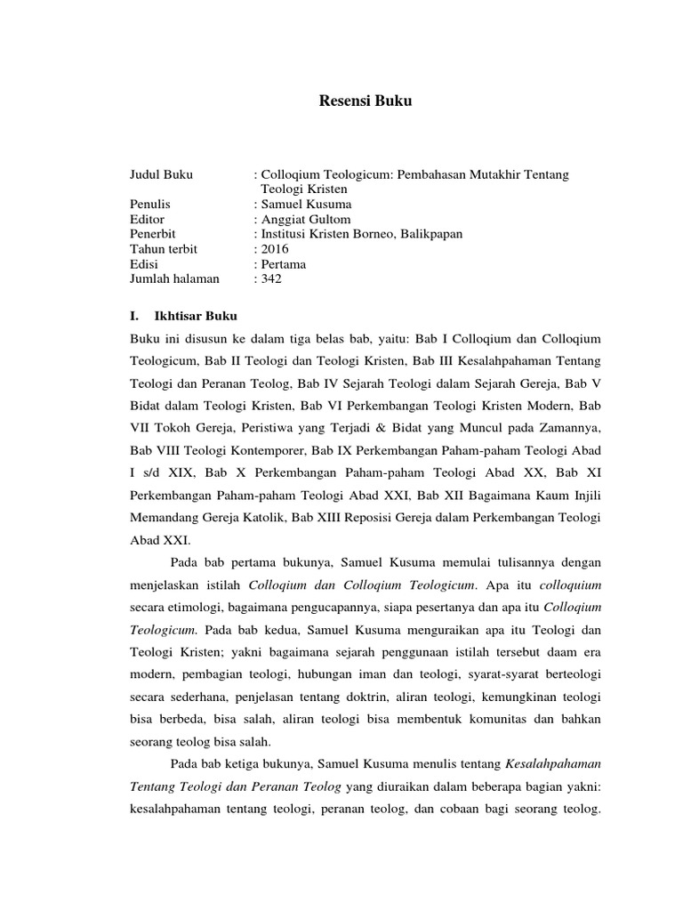 Contoh Laporan Baca | PDF