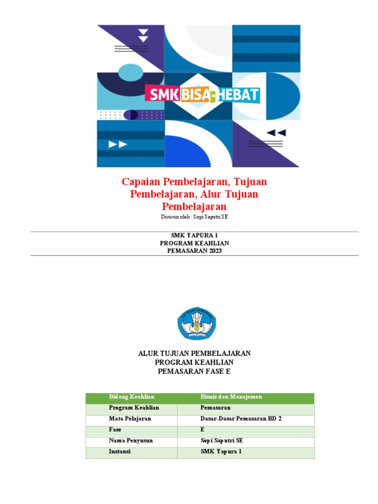 Analisis CP, TP, ATP Dasar Pemasaran BD 2 | PDF | Seni