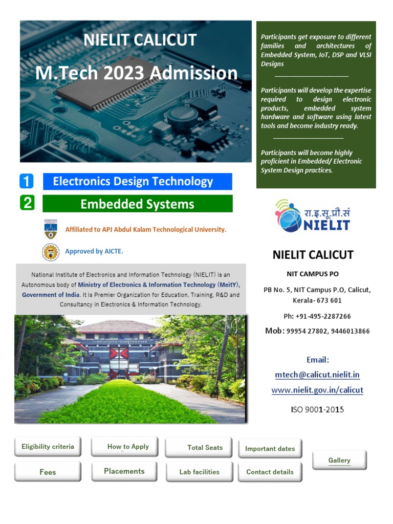 M.tech Brochure 2023 | PDF | University And College Admission | Biomedical Engineering