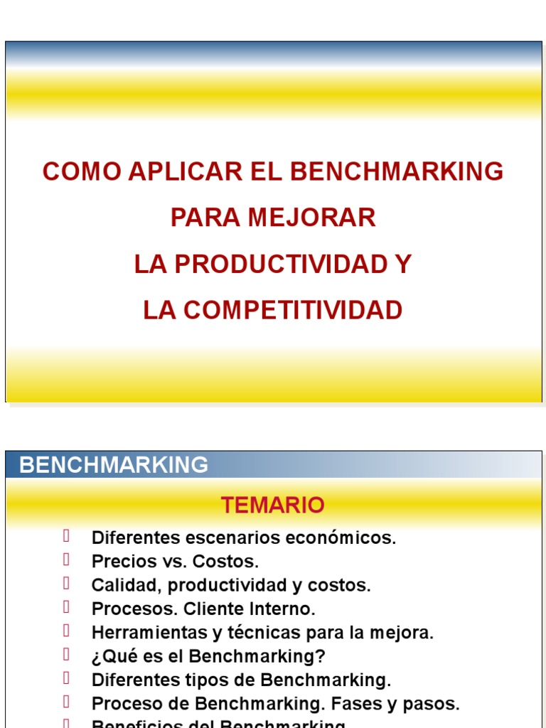 BENCHMARKING | PDF | Benchmarking | Calidad (comercial)