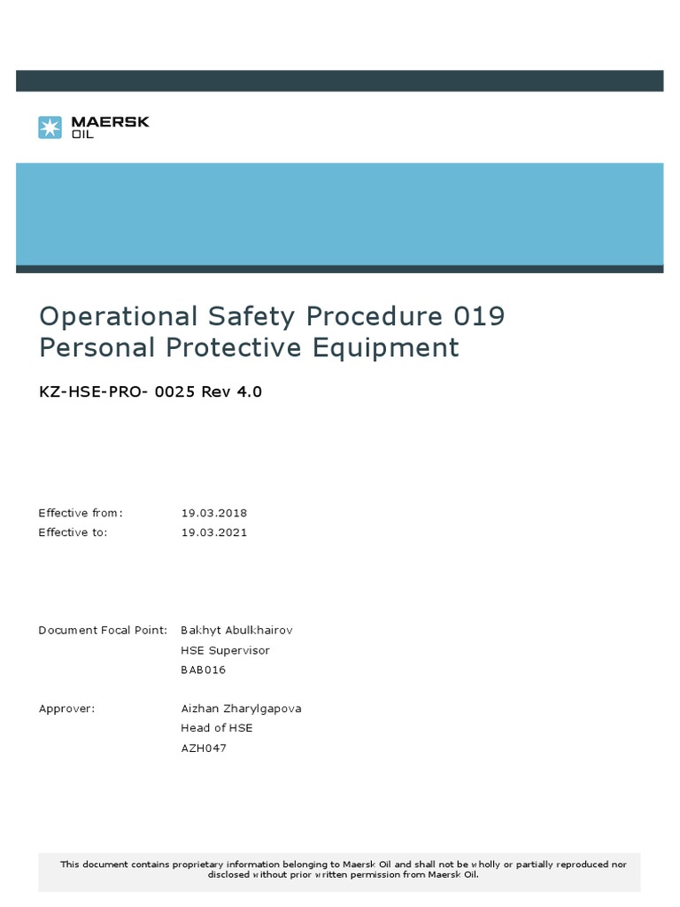 Maersk Oil PPE Safety Guide | PDF | Personal Protective Equipment | Glasses