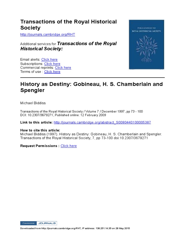 History as Destiny: Chamberlain's Impact | PDF