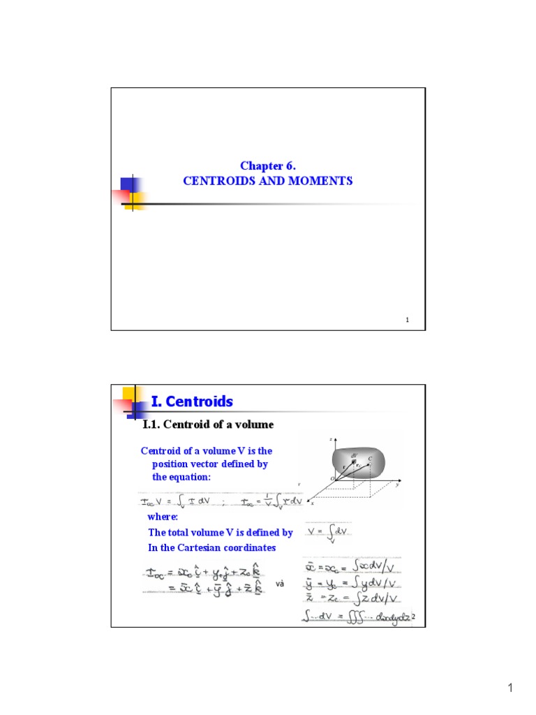Centroids and Moments Notes | PDF | Mathematical Concepts | Mathematics