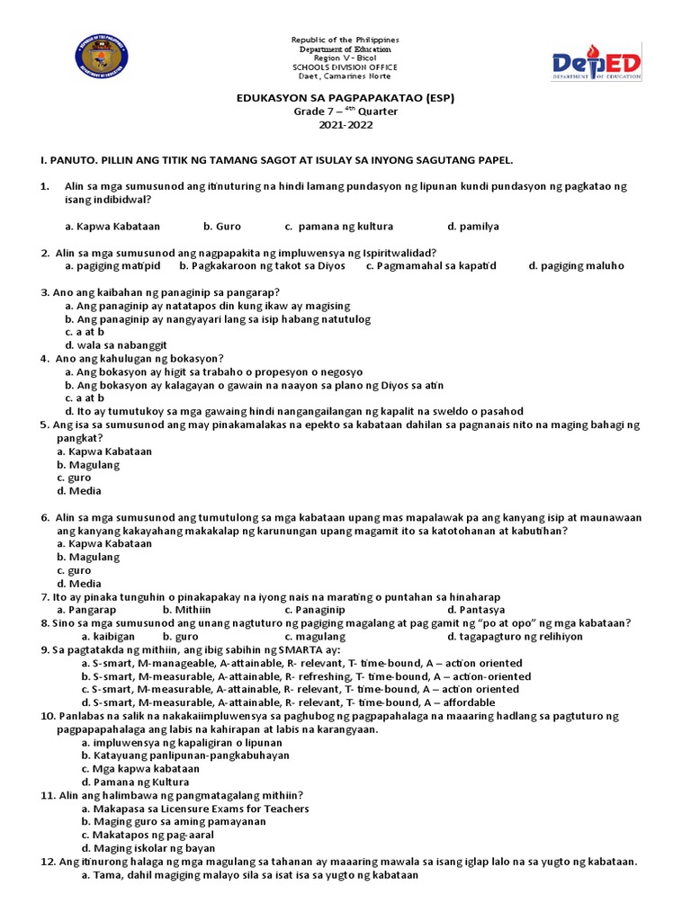 ESP 7 4th Quarter | PDF