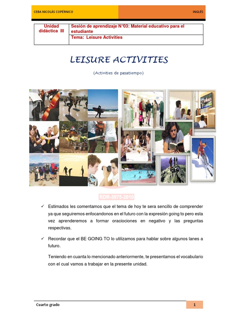 UNIT 3 LS 3 Leisure Act | PDF