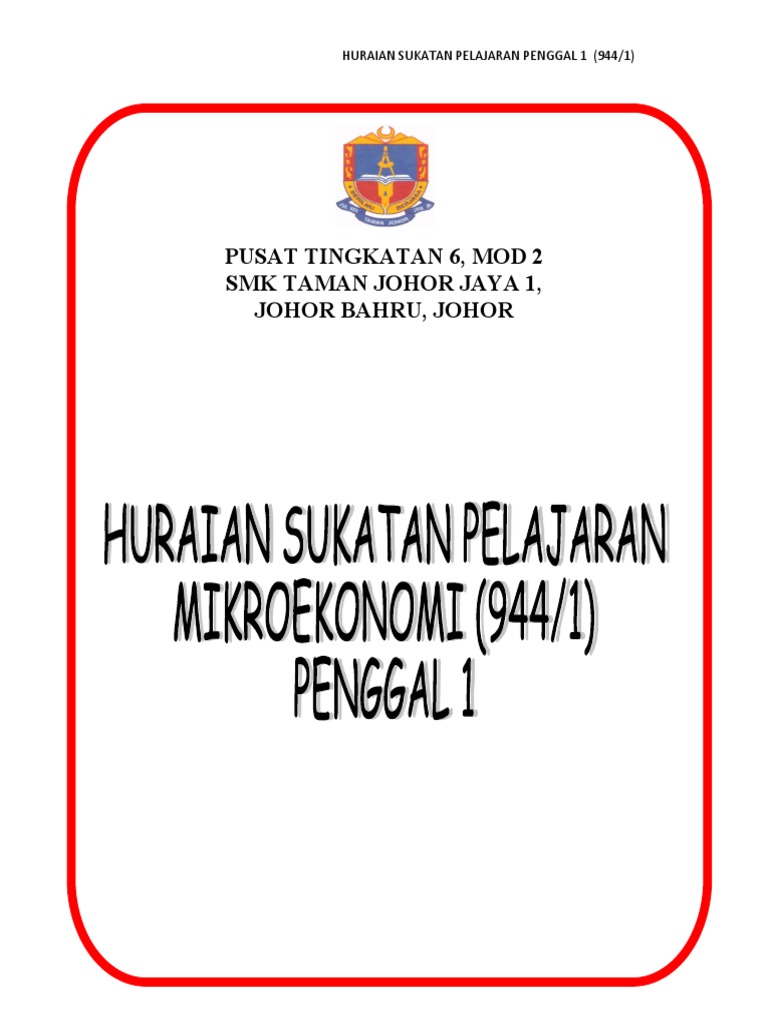 Huraian Sukatan Pelajaran Penggal 1 | PDF
