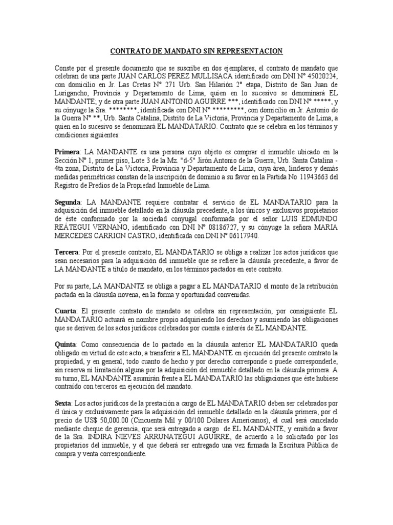 Contrato de Mandato | PDF