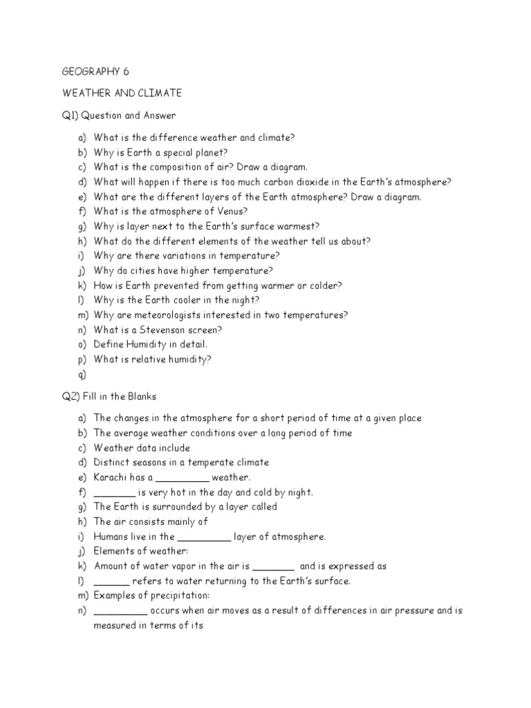 Weather And Climate | PDF