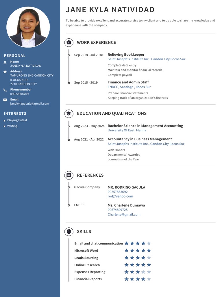 Resume Jane Kyla Natividad - Bed | PDF | Business | Service Industries