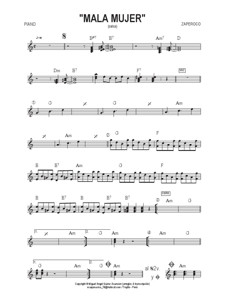 10.mala Mujer Piano | PDF