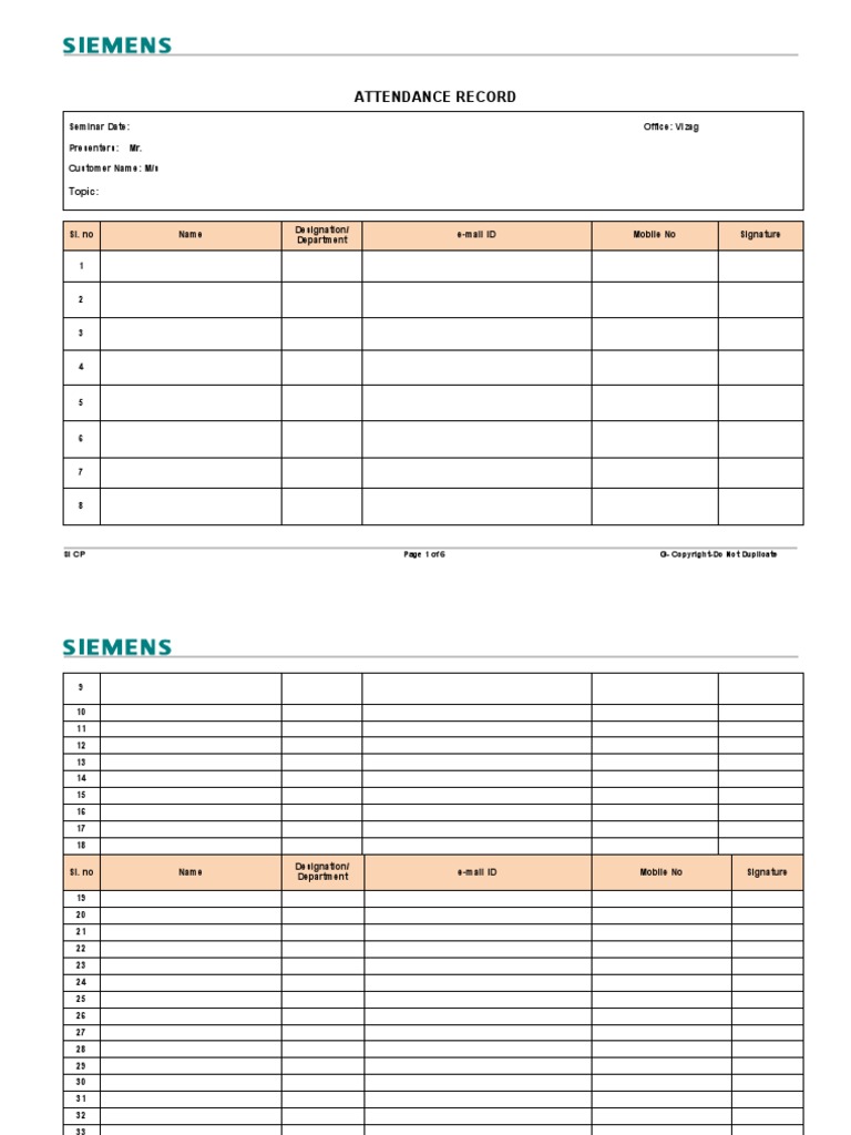Attendance Record | PDF