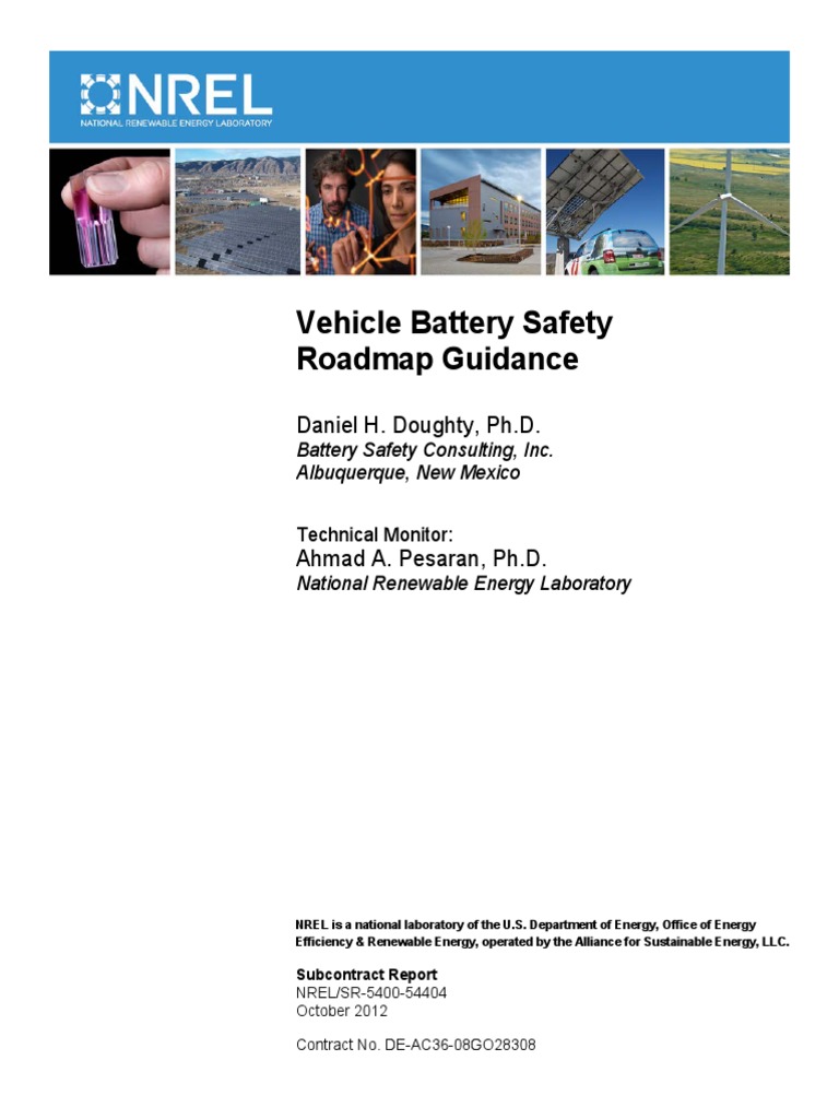 Vehicle Battery Safety Roadmap Guidance Pdf Lithium Ion Battery Rechargeable Battery