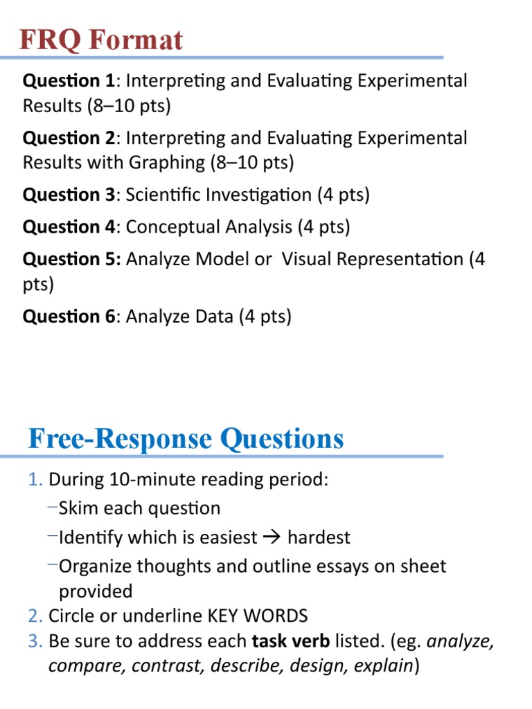 AP Bio FRQ Format and Guidelines | PDF