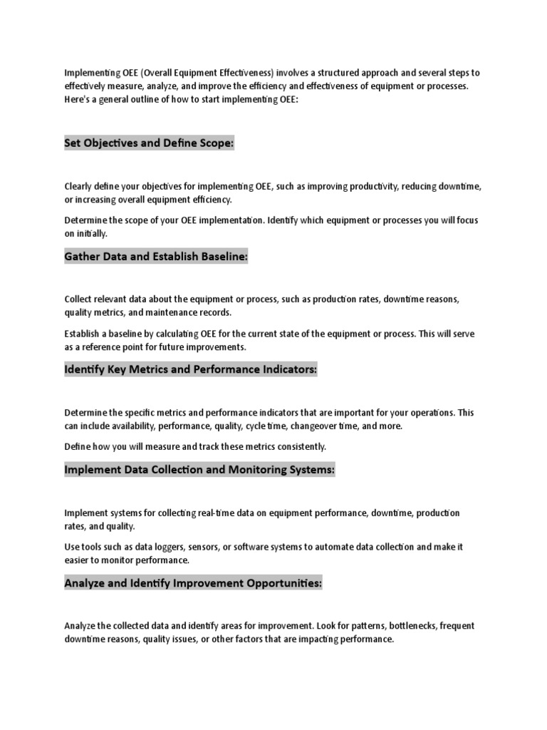 Implemention OEE | PDF