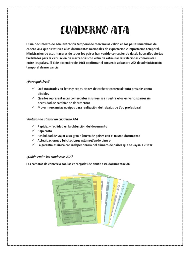 Cuaderno Ata Clasificacion Arancelaria Pdf