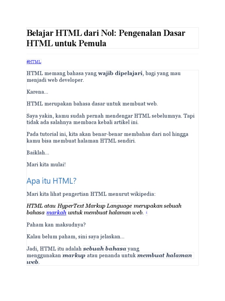 Belajar HTML Dari Nol | PDF