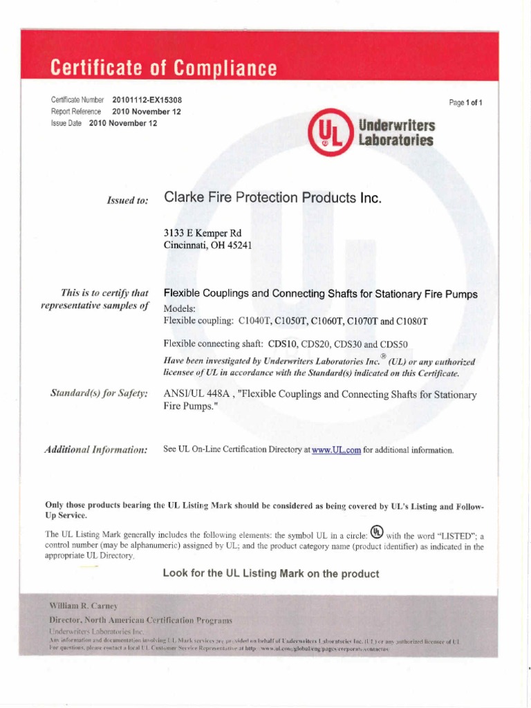 Certificate of Compliance - Flex Couplings and Shafts | PDF