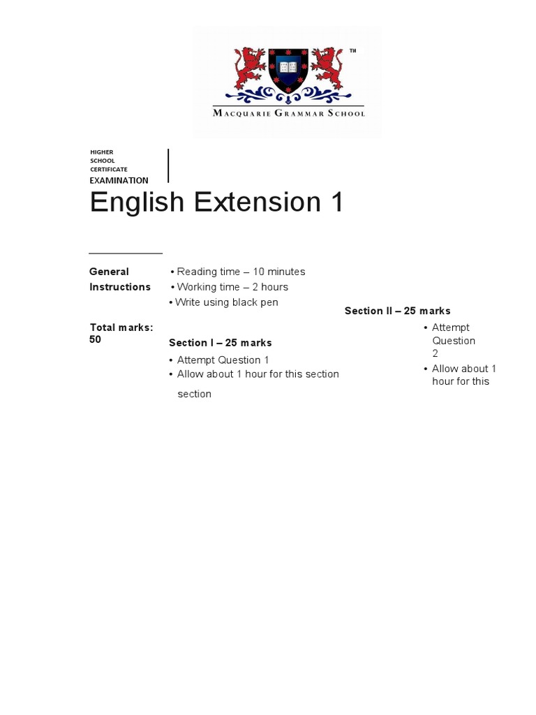 2019 HSC EXT 1 Term 1 | PDF