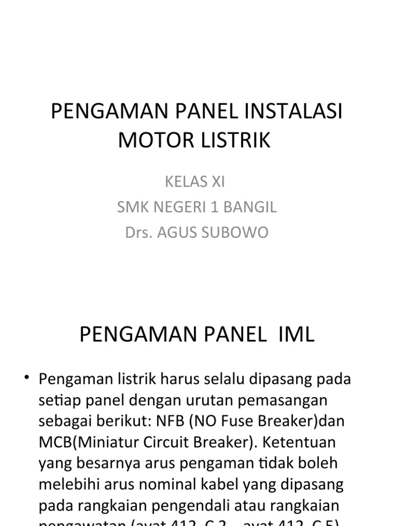 Pengaman Panel Iml | PDF