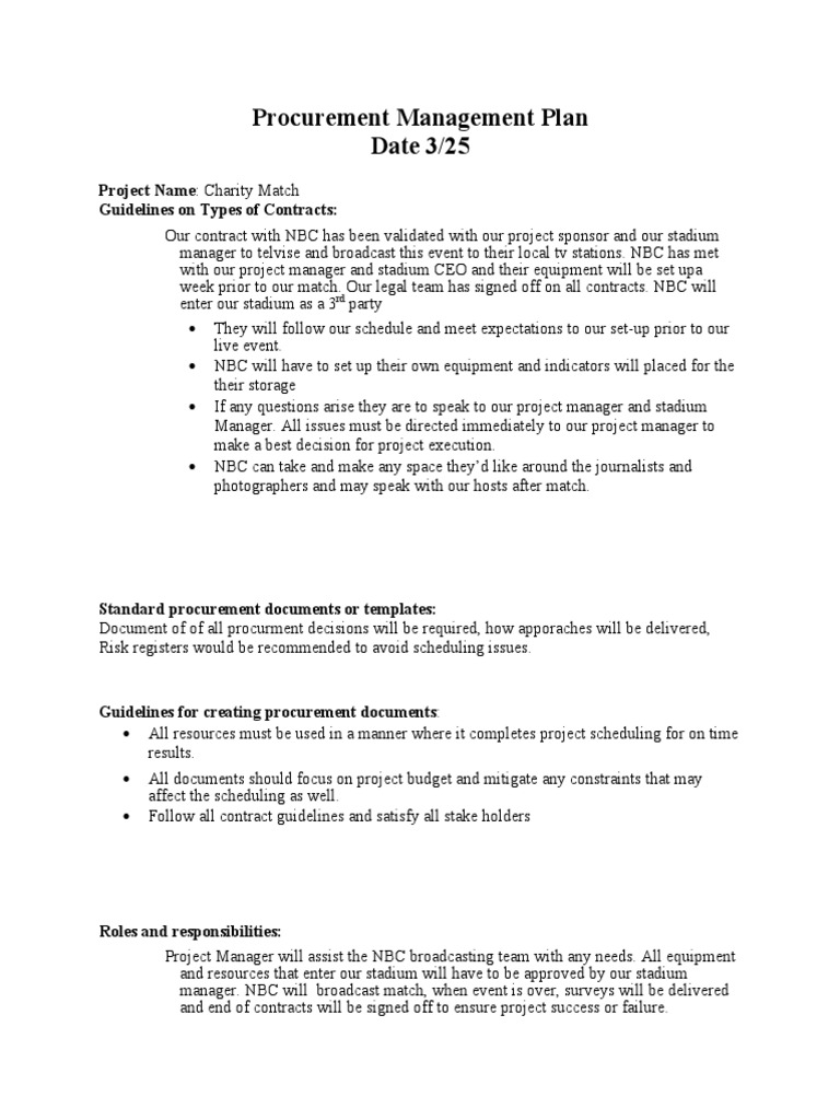 Procurement+Management+Plan | PDF