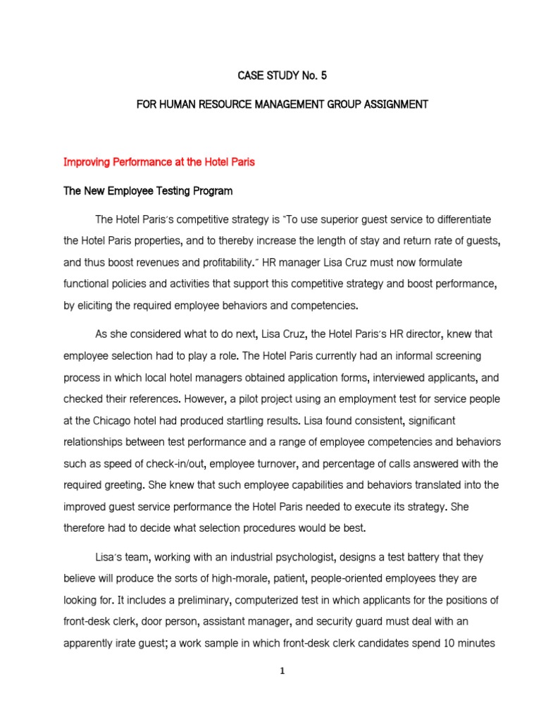HRM Case No. 5 | PDF