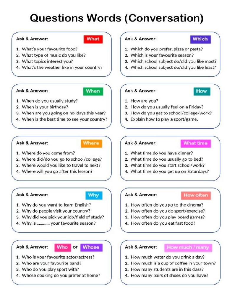Question Words | PDF