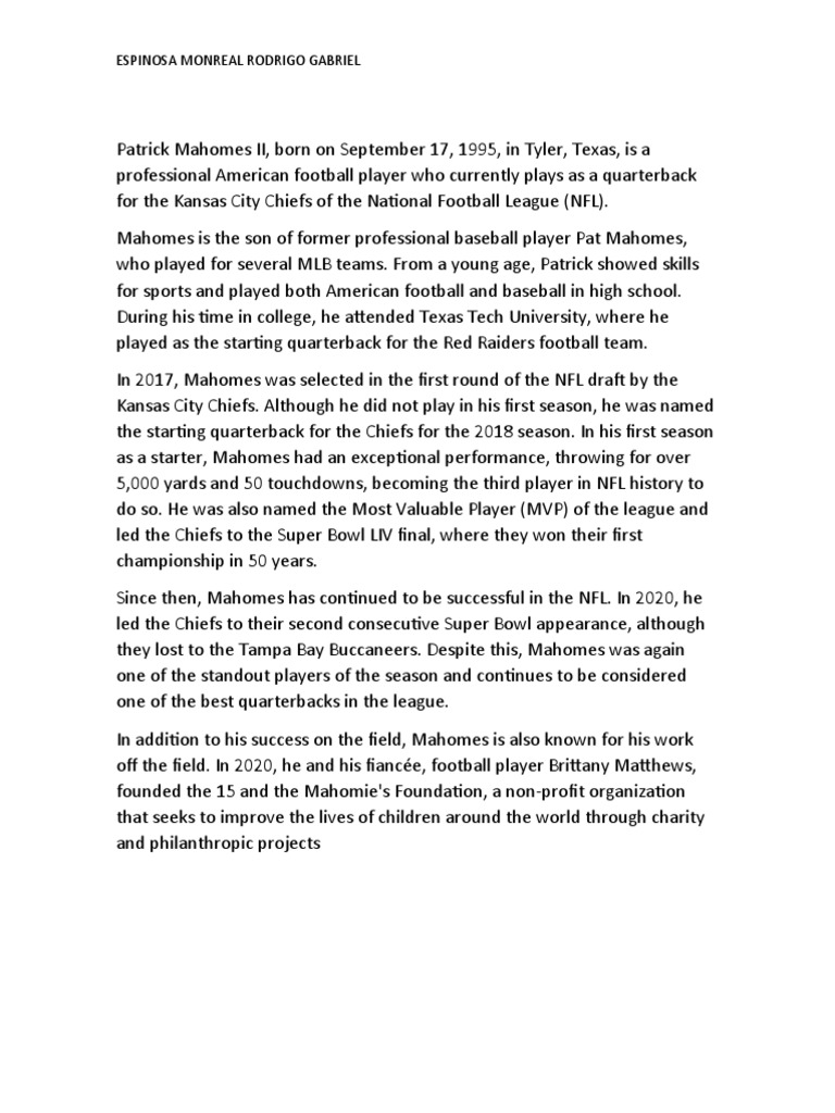 Patrick Mahomes II | PDF