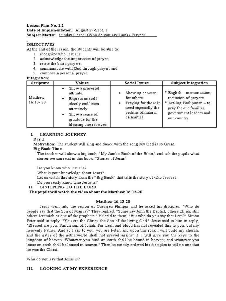 Cle 2 LP 1.2 | PDF | Prayer | Jesus