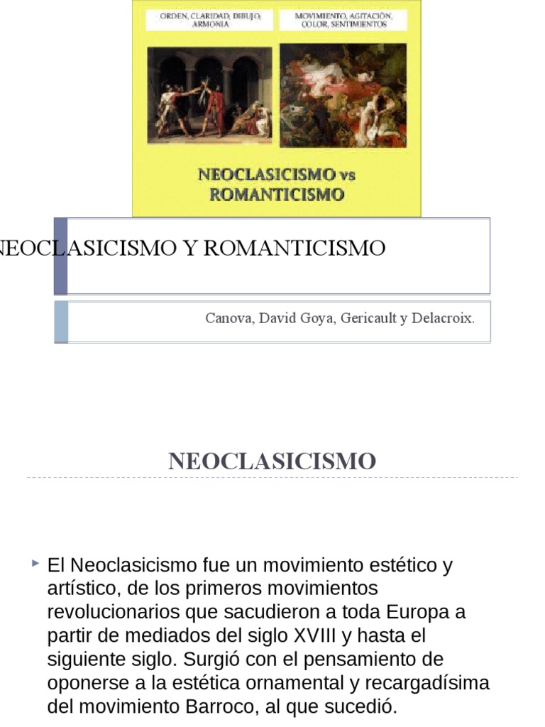Neoclasicismo y Romanticismo | PDF | Pinturas | Escultura