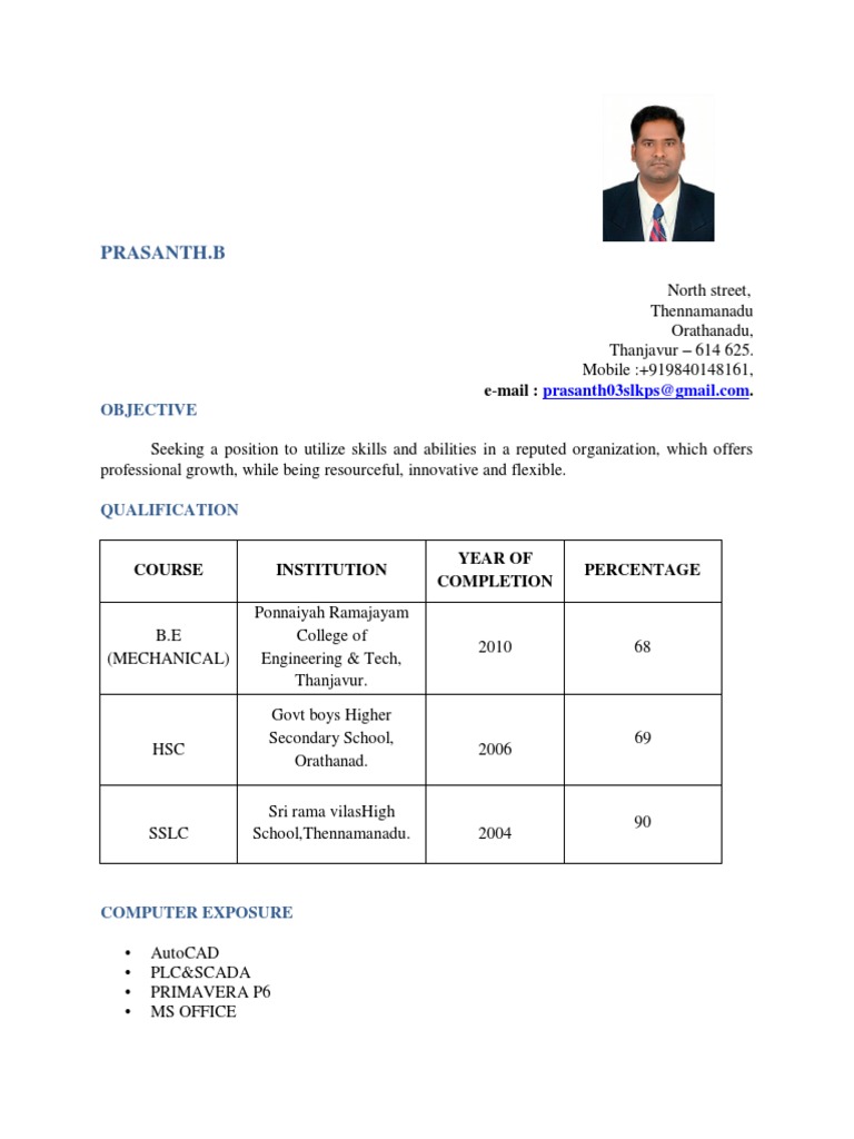 Prasanth Resume Co-Ordinator | PDF | Sewerage | Tunnel