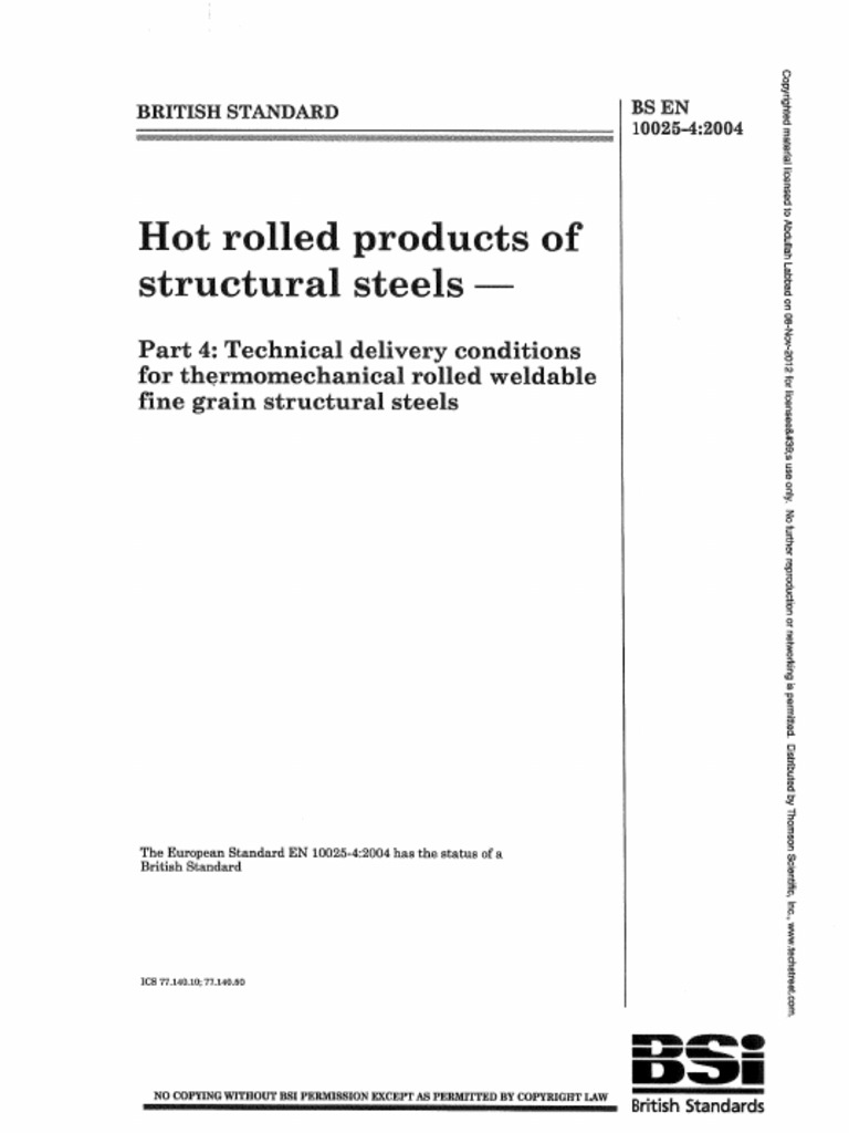 BS EN 10025-4-2004 | PDF