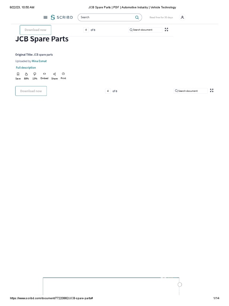 JCB Parts Catalog for Industry Pros | PDF