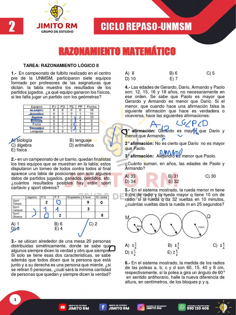 RM - Repaso - Raz Logico Ii (Tarea) | PDF
