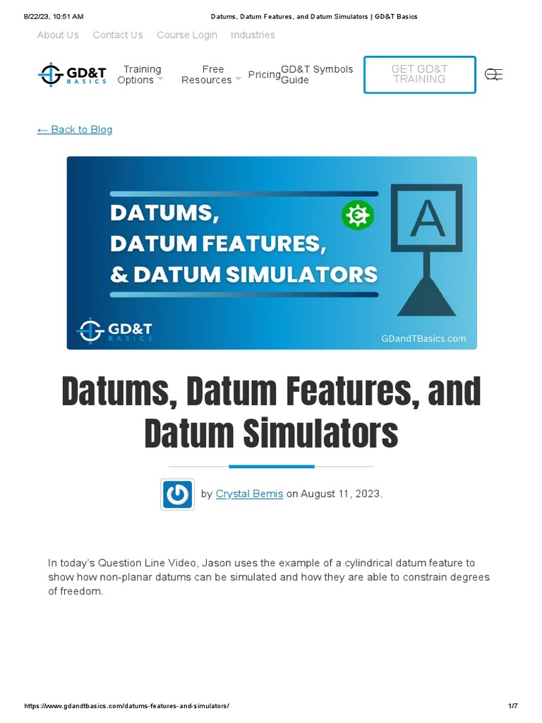 Datums, Datum Features, and Datum Simulators _ GD&T Basics | PDF