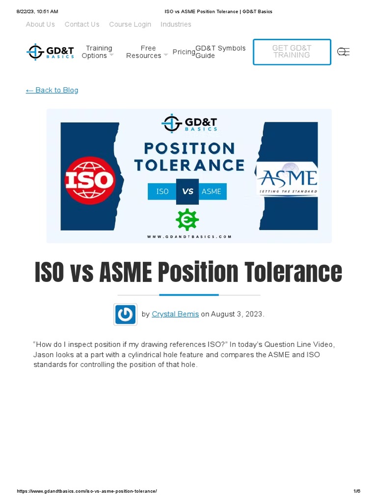 ISO vs ASME Position Tolerance _ GD&T Basics | PDF