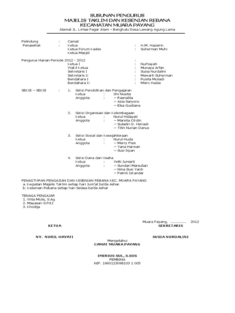 Susunan Majelis Taklim | PDF