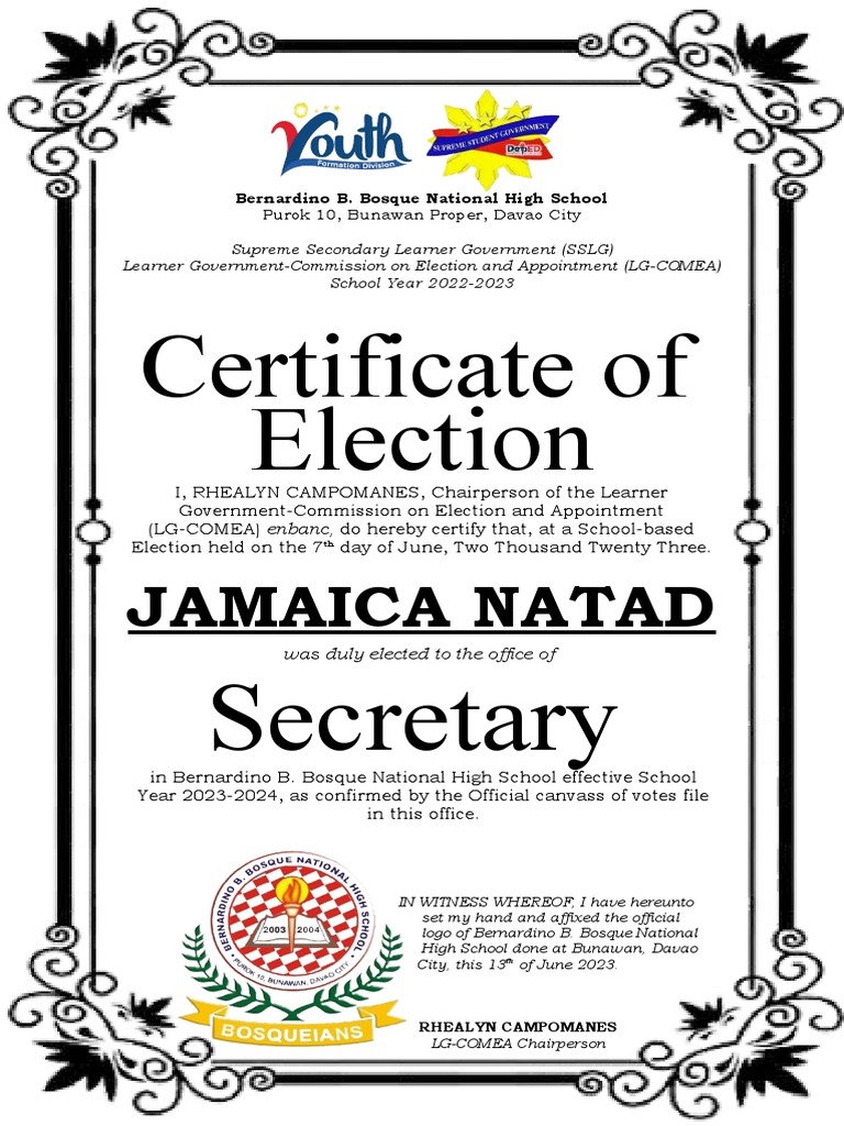 Certificate of Election | PDF
