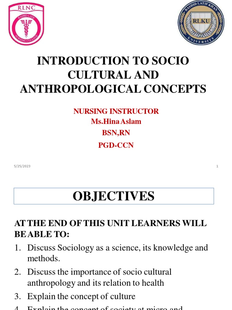 1 Introduction to Socio Cultural and Anthropological Concepts (2) | PDF