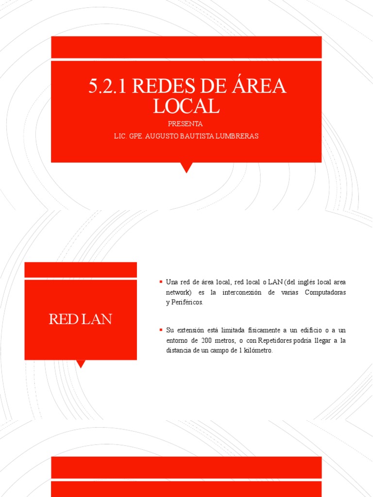 5.2.1 Redes de Area Local | PDF | Topología de la red | Red de computadoras